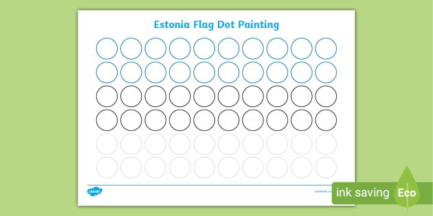 Estonia Flag Dot Painting Worksheet