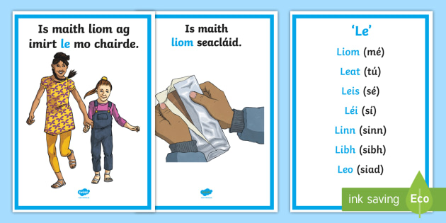 Réamhfhocal 'Le' Display Posters | Gaeilge | Twinkl