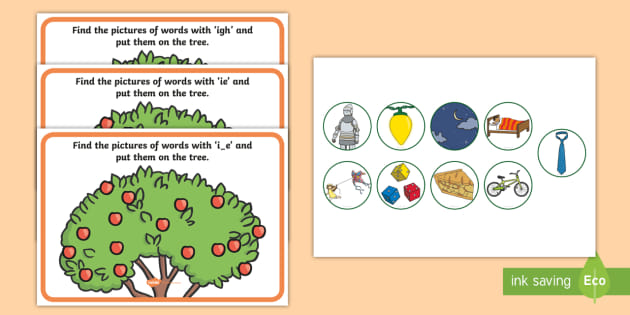 Long /i/ Apple Tree Sound Sorting Game (teacher made)