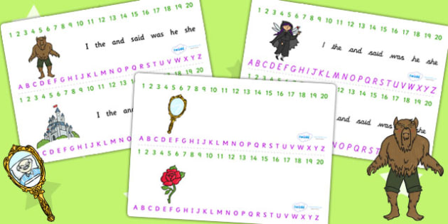 Beauty and the Beast Combined Number and Alphabet Strips - a-z