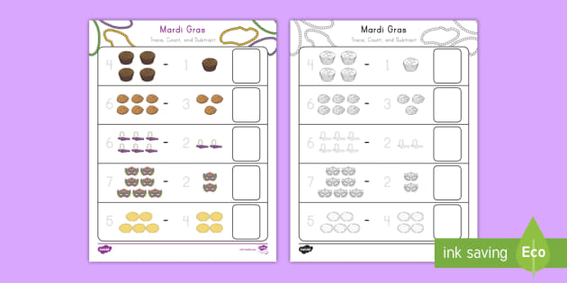 Mardi Gras Trace, Count, and Subtract Activity