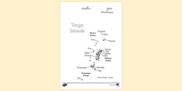 FREE! - Tonga Islands Map Colouring | Colouring Sheets