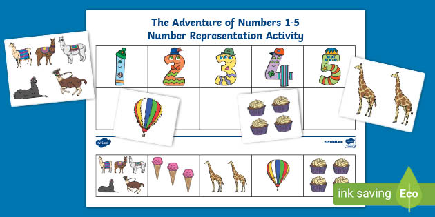👉 The Adventure of Numbers 1-5 Number Representation Activity