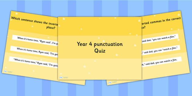 Year 4 Punctuation PowerPoint Quiz