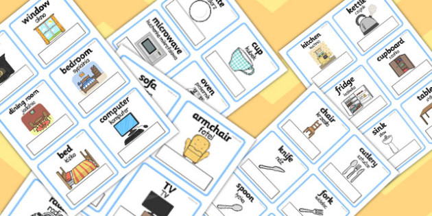 Polish Translation Everyday Objects at Home Editable Cards - polish