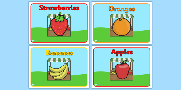Editable Class Group Signs (Fruit) - Fruit, group signs, group