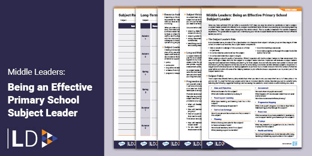 Middle Leaders: Being an Effective Primary School Subject Leader