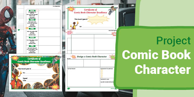 Project Comic Book Character Resource Pack (teacher made)