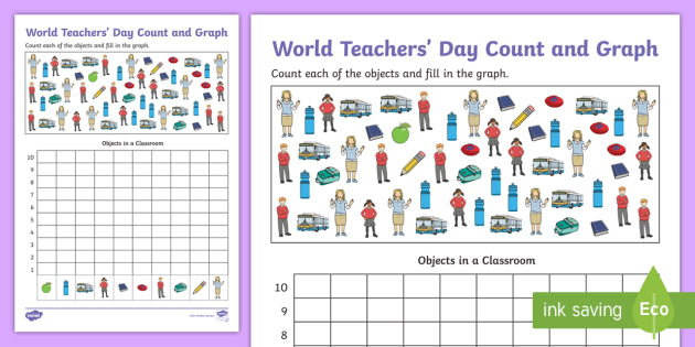 World Teachers' Day Count and Graph Worksheet