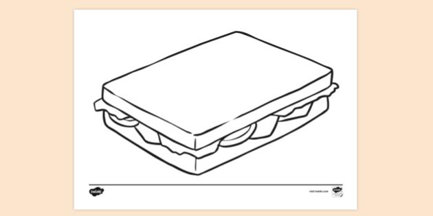 FREE! - Rectangular Sandwich Colouring | Colouring Sheet