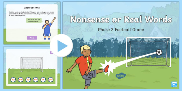 Phase 2 Nonsense or Real Words Football PowerPoint Game