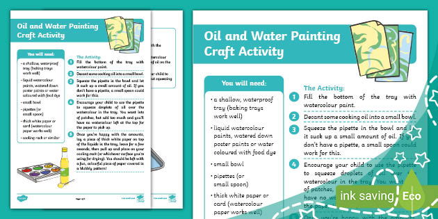 Oil and Water Painting (teacher made)