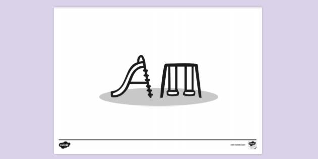 Playground Map Icon | KS1 Colouring Sheets | Twinkl