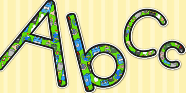 Recycling Themed Display Lettering -recycling, displays, letters
