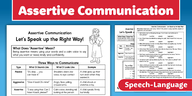 Assertive Communication Worksheets For Kids Communication Etsy