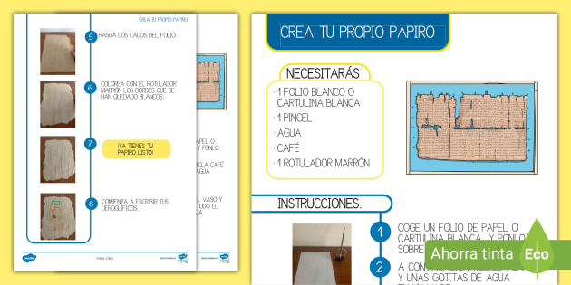 Manualidad: Crea tu propio papiro (teacher made)
