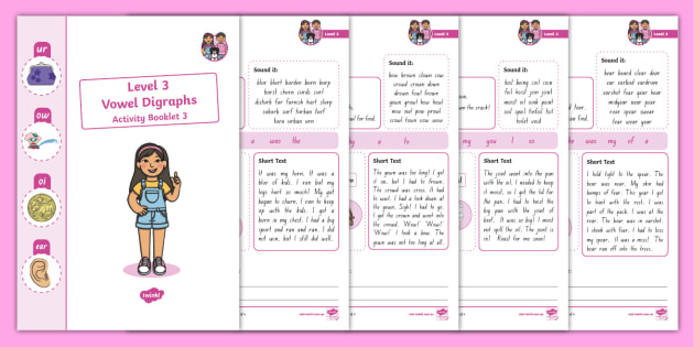 Level 3 Vowel Digraphs Booklet 3 (teacher made)