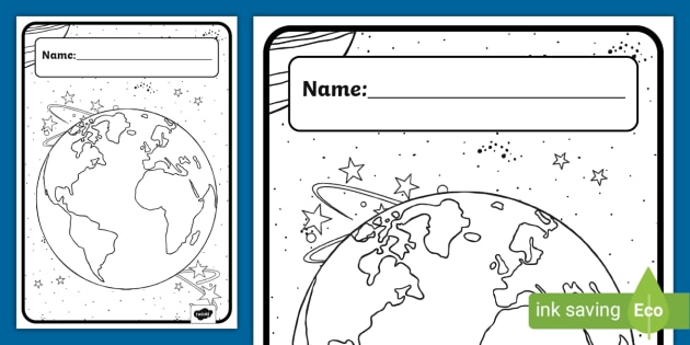 FREE! - Earth Colouring Book Cover (teacher made)