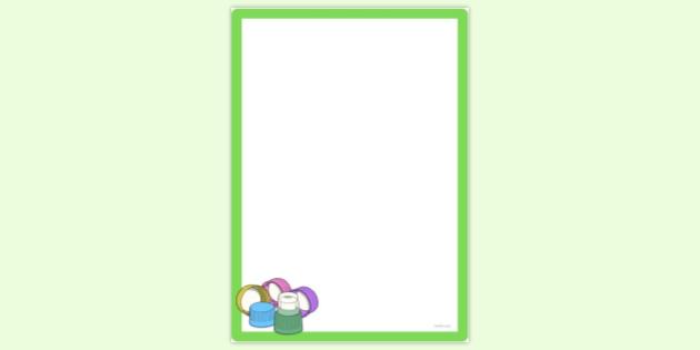 FREE! - Simple Blank Bottle Tops Page Border | Page Borders | Twinkl