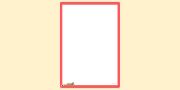 Simple Blank Spring Onions Page Border | Page Borders