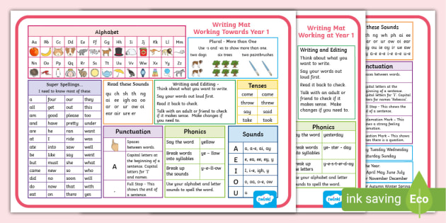 Year 1 Differentiated Writing Word Mats (teacher made)