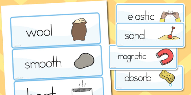 Materials Vocab Cards