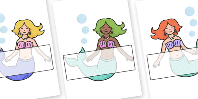 FREE! - Mermaid A4 Display Posters Labels (teacher made)