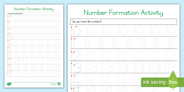 Number Formation Worksheets | Foundation Phase | Handwriting