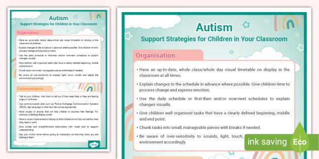 Top Tips for Supporting students with Autism (teacher made)