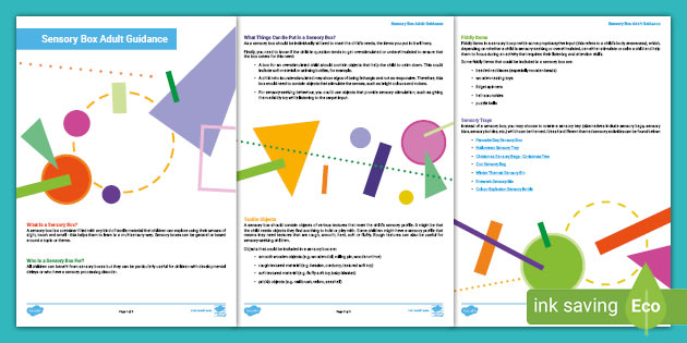 Sensory Box Adult Guidance - SEND Resources (teacher made)