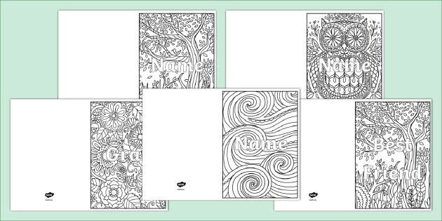 Editable Name Mindfulness Colouring Cards (teacher made)
