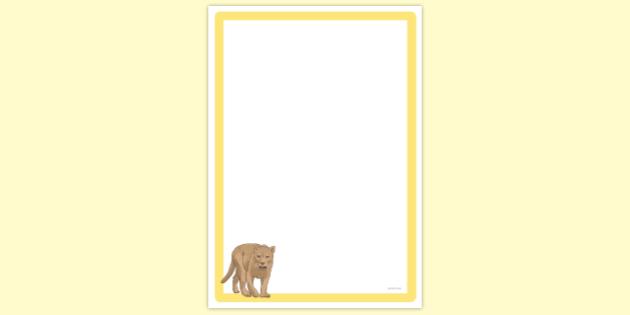 FREE! - Simple Blank Puma Page Border | Twinkl Page Border
