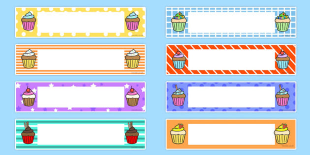 Cupcake Themed Editable Gratnells Tray Labels (teacher made)