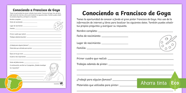 Ficha de actividad: Conociendo a Francisco de Goya