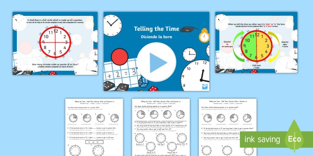 Telling the Time Differentiated Lesson Pack English/Spanish - Telling ...