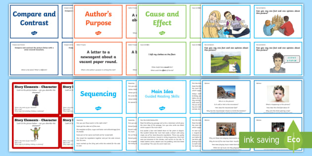 Guided Reading Skills Task Cards - guided, reading, skills, cards