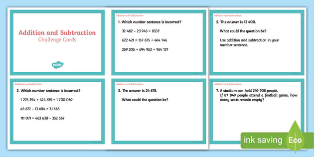 Year 5 Number - Addition and Subtraction Primary Resources