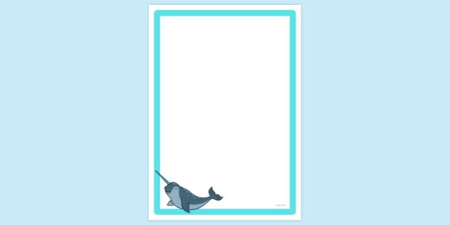FREE! - Narwhal Page Border | Page Borders | Twinkl