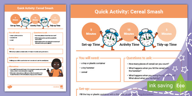 Quick Activity: Cereal Smash (teacher made)