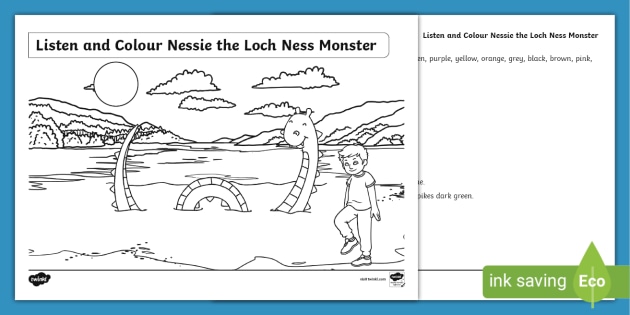 loch ness monster colouring pictures