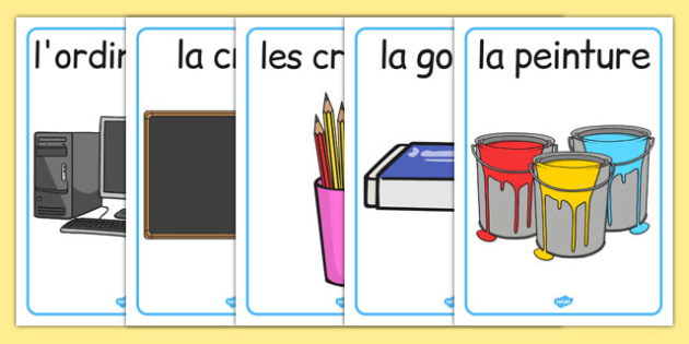 Classroom Objects Display Posters French - french, classroom