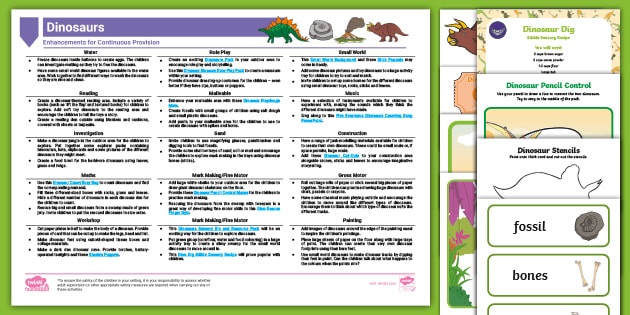 Dinosaurs Planning Ideas and Resource Pack (Ages 2-4)