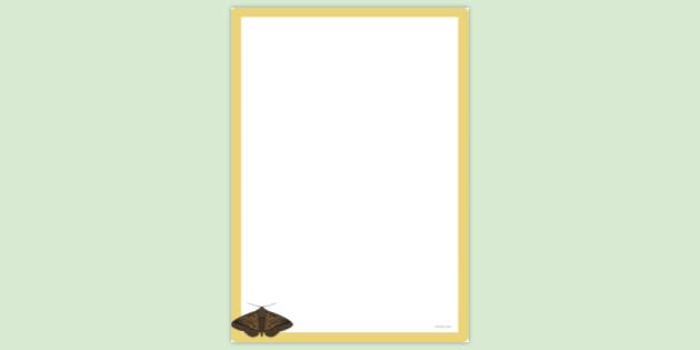 FREE! - Simple Blank Moth Page Border | Page Borders | Twinkl