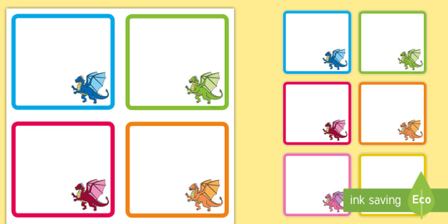 👉 Multicoloured Dragon-Themed Peg Labels