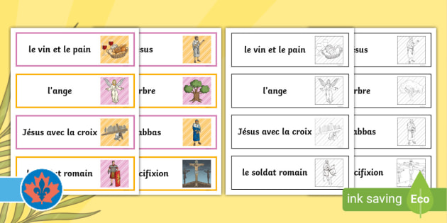 Easter Story Intermediate Word Cards French (teacher made)