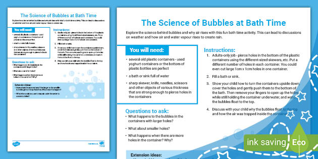 The Science of Bubbles - Bath Fun - Parents (teacher made)