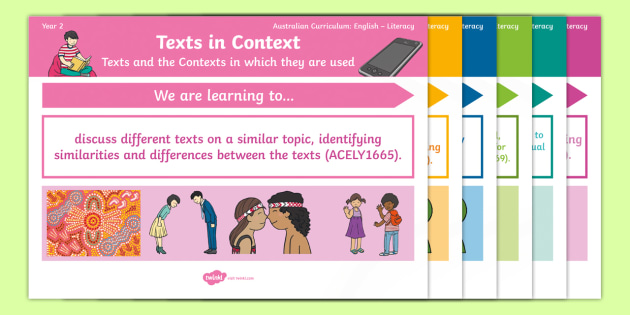 Australian Curriculum English: Year 2 Literacy Content Descriptions Display