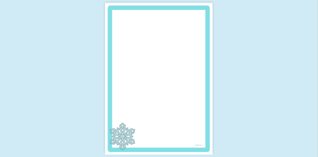 FREE! - Simple Blank Snow Themed Page Border | Page Borders | Twinkl
