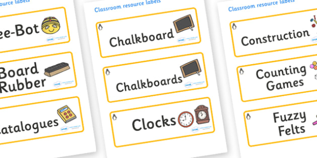Penguin Themed Editable Additional Classroom Resource Labels