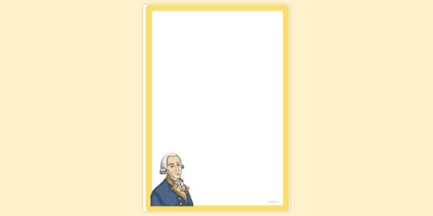 FREE! - Simple Blank Captain Arthur Philip Page Border | Twinkl